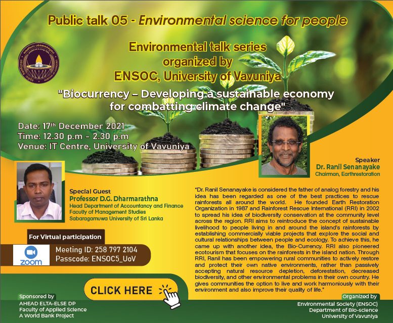 Environmental talk-Bio-currency – Developing a sustainable economy for ...